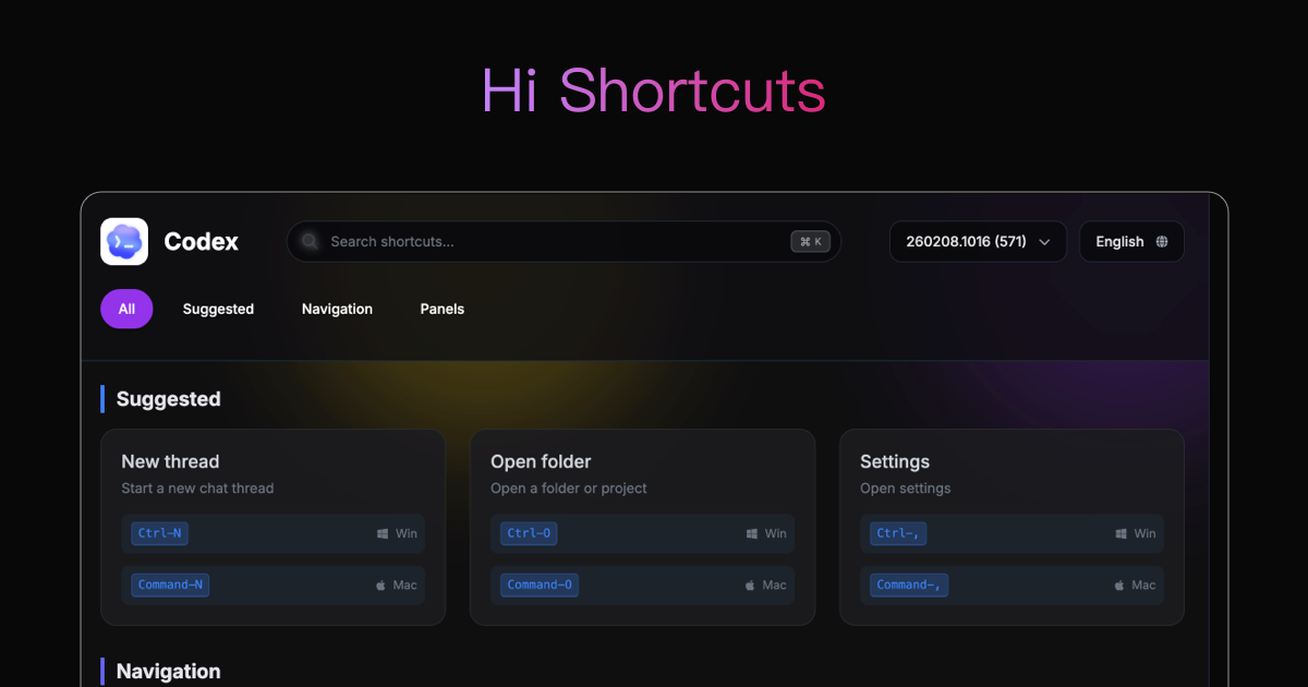 Codex Shortcuts - HI Shortcuts